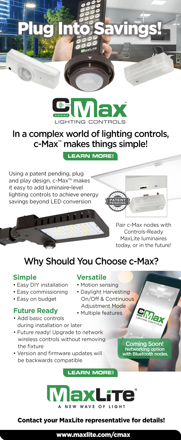Plug Into Savings! c-Max Lighting Controls